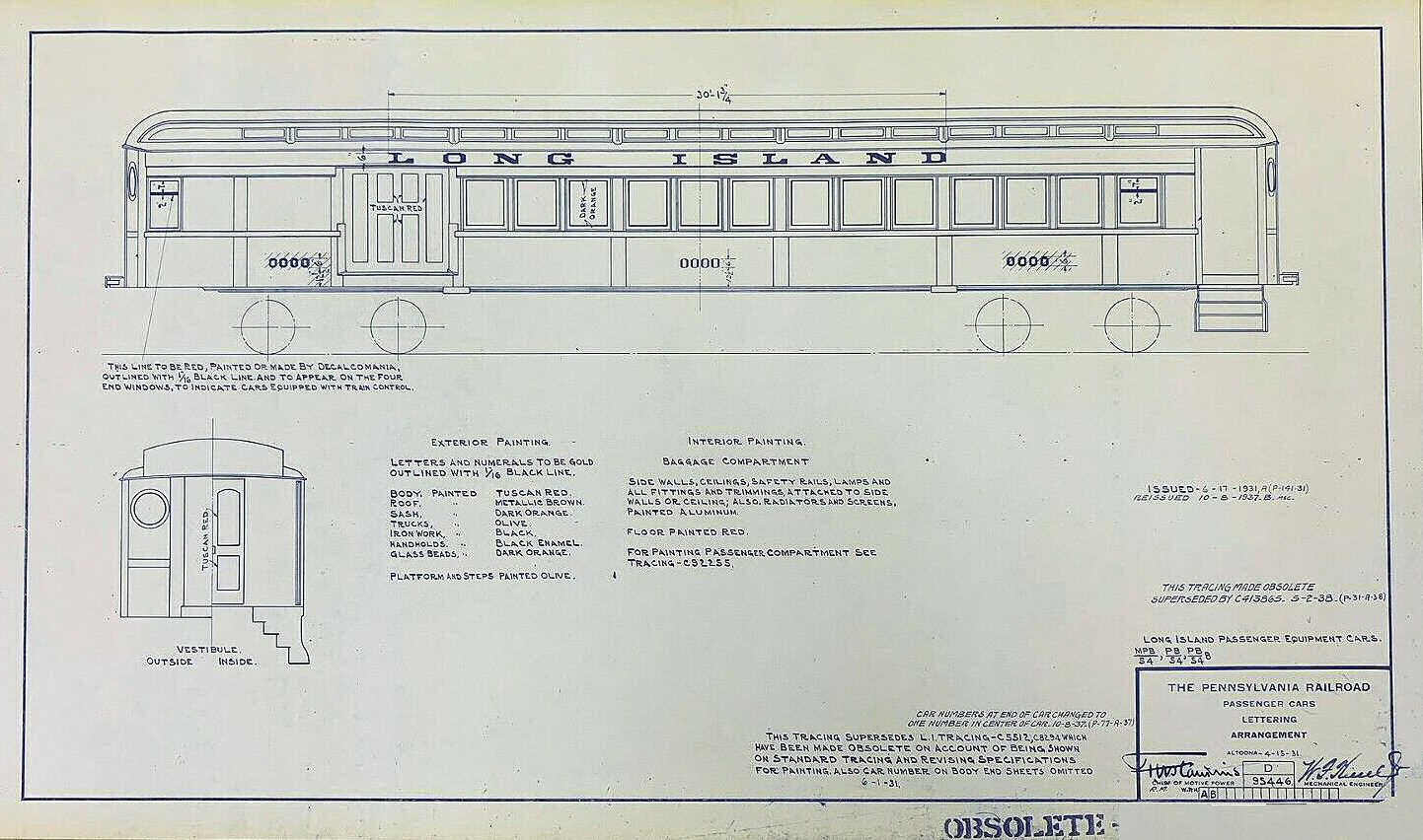 LIRR Passenger/Baggage/Combine/RPO Car Photo History